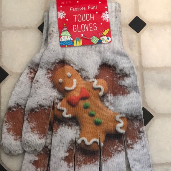 Accessories | Gingerbread Man Touch Screen Gloves Xmas Fun | Poshmark